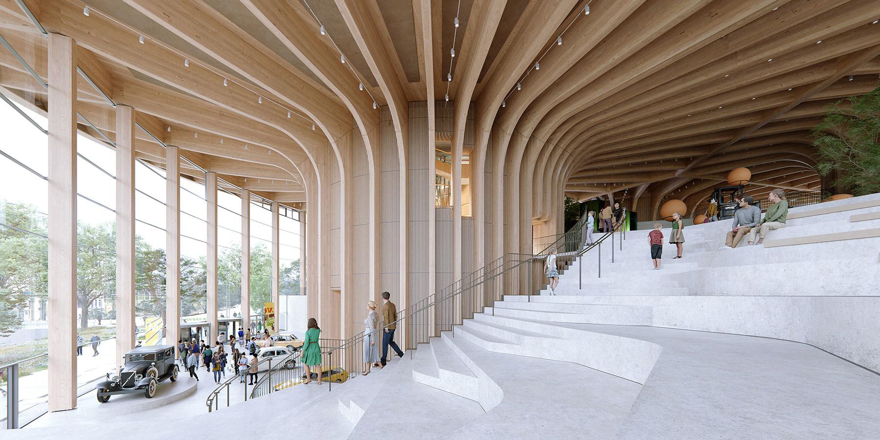 Design for World of Volvo revealed as timber construction begins ...