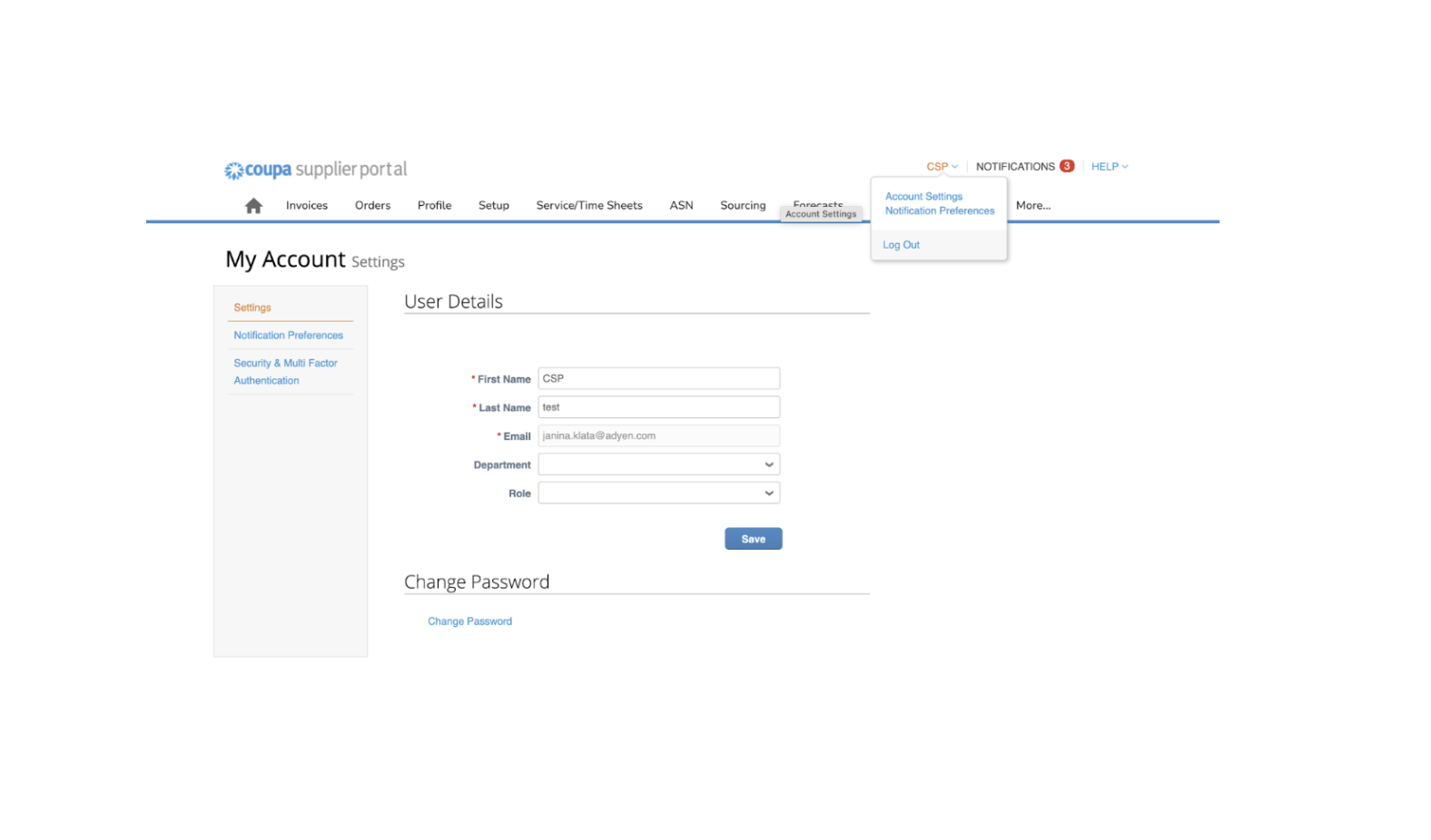 Navigating Coupa Supplier Portal - Adyen