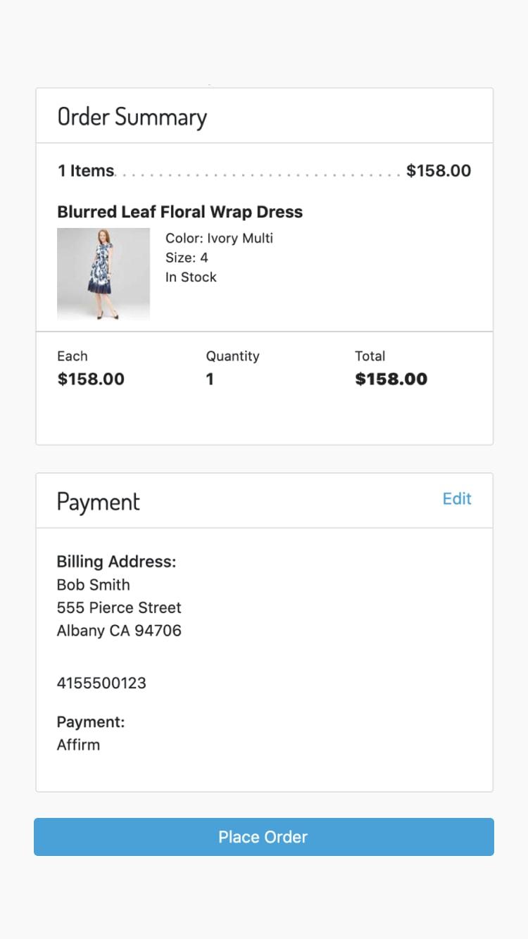 Affirm payment method - Adyen