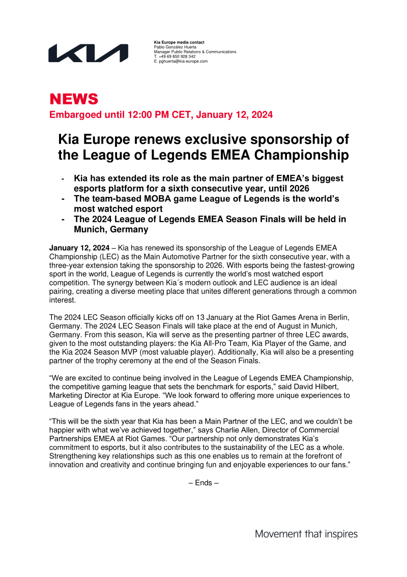 Library - Kia Europe Press Website