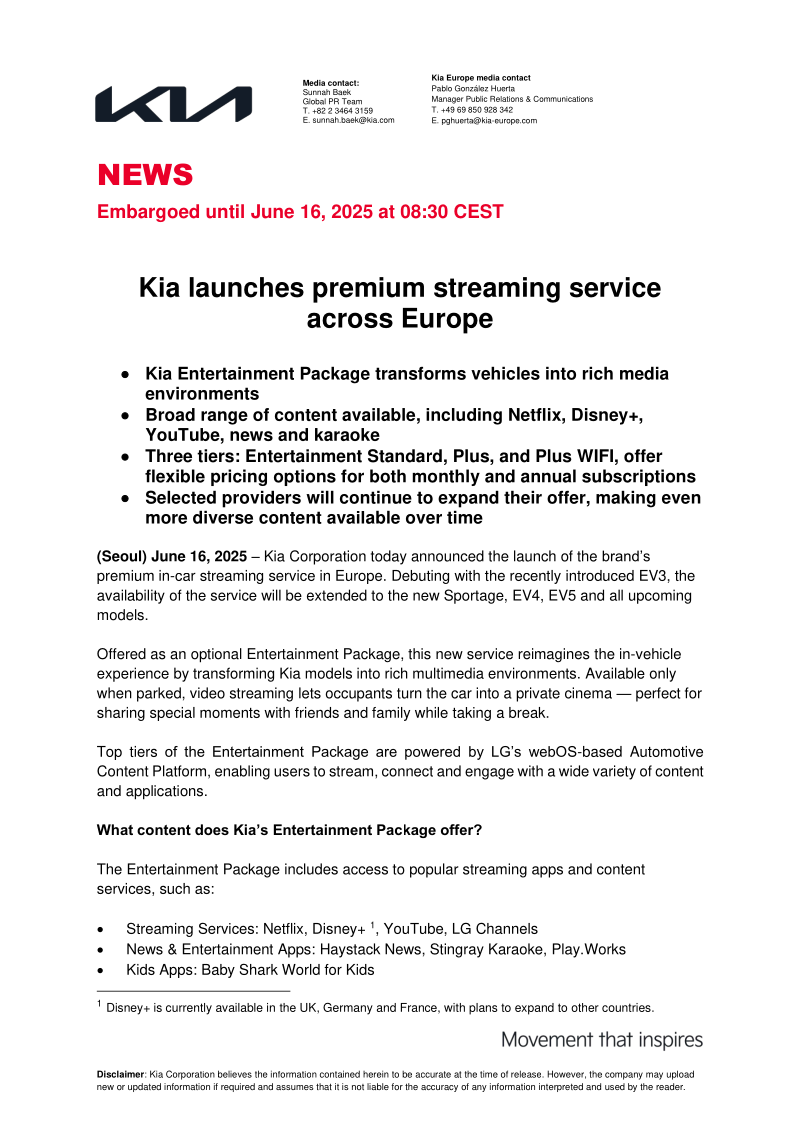 Library - Kia Europe Press Website
